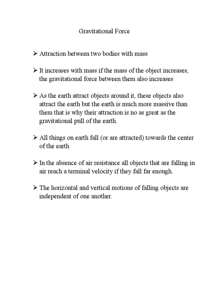 Gravitational Force | PDF
