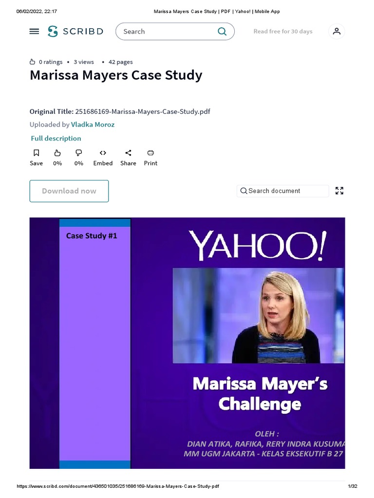 Marissa Mayers Case Study - PDF - Yahoo! - Mobile App | PDF | Yahoo ...