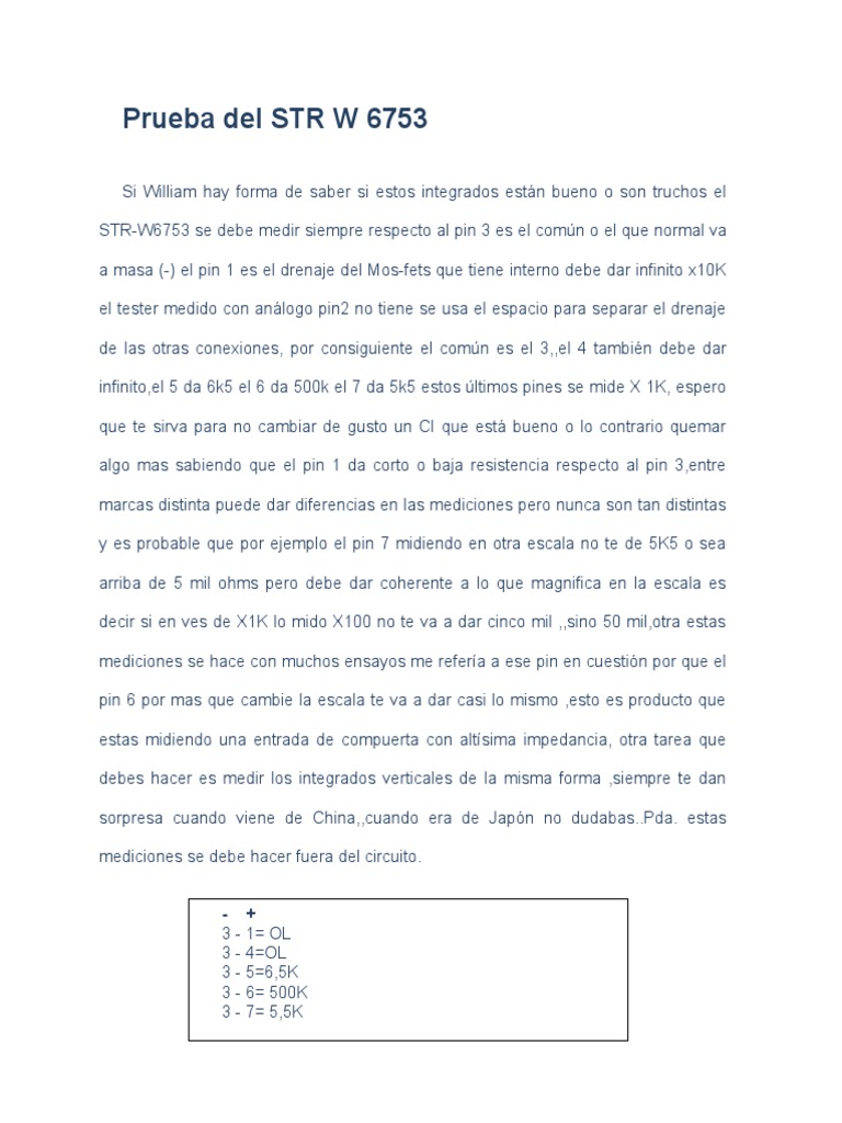 Medición del STR W 6753: Guía Práctica | PDF | Métodos y materiales de ...