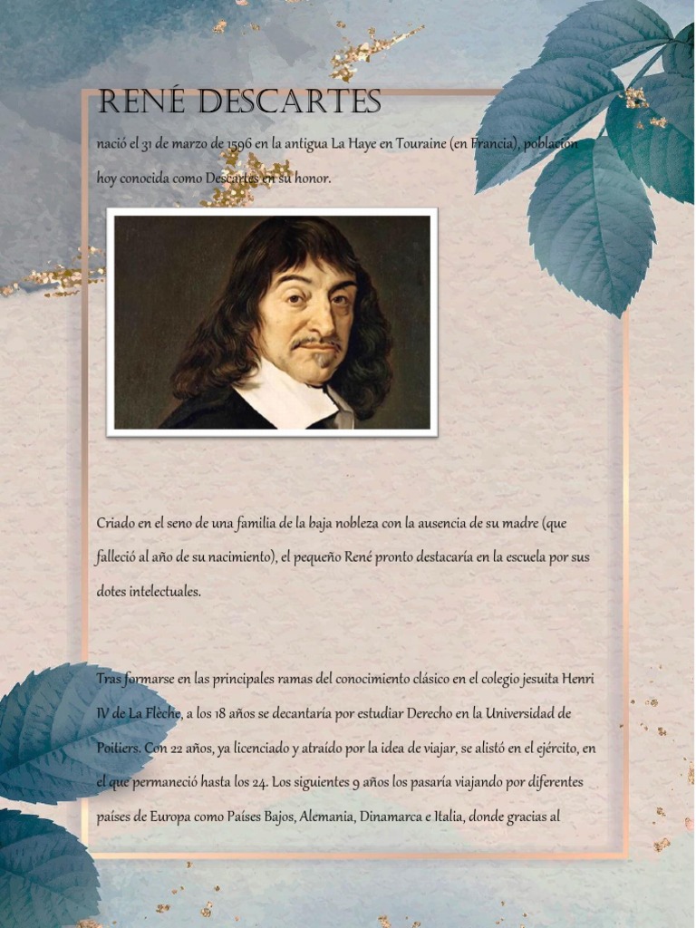 Biografía de René Descartes | PDF