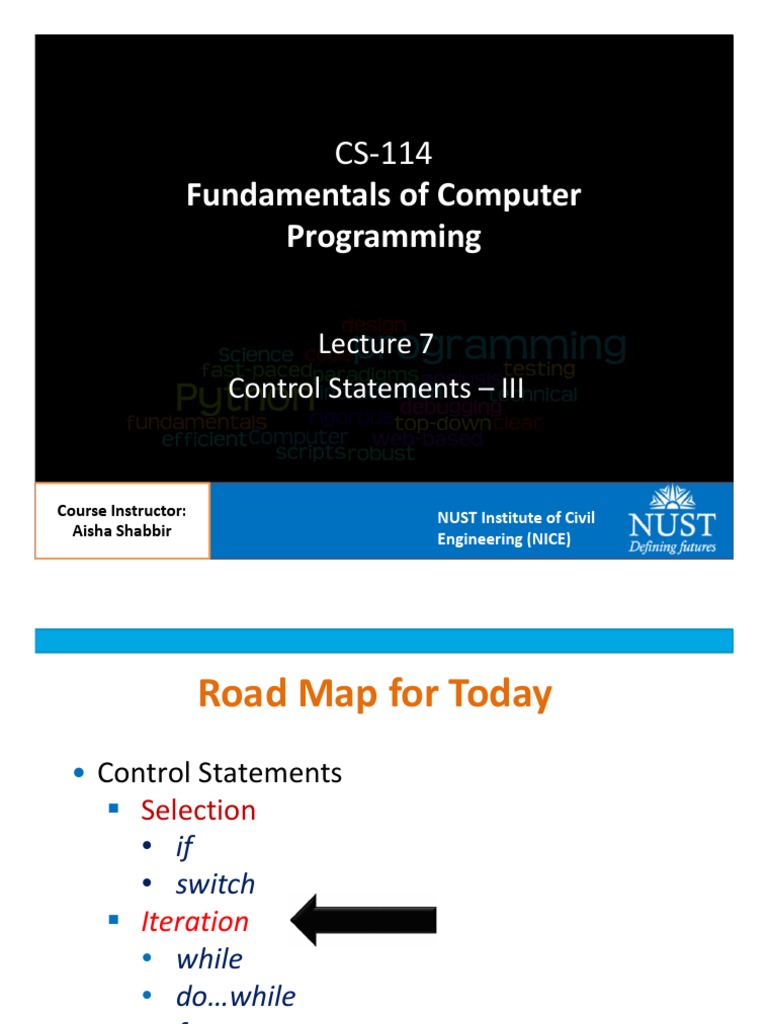 CS-114 Fundamentals of Computer Programming: Control Statements - III | PDF | Control Flow ...