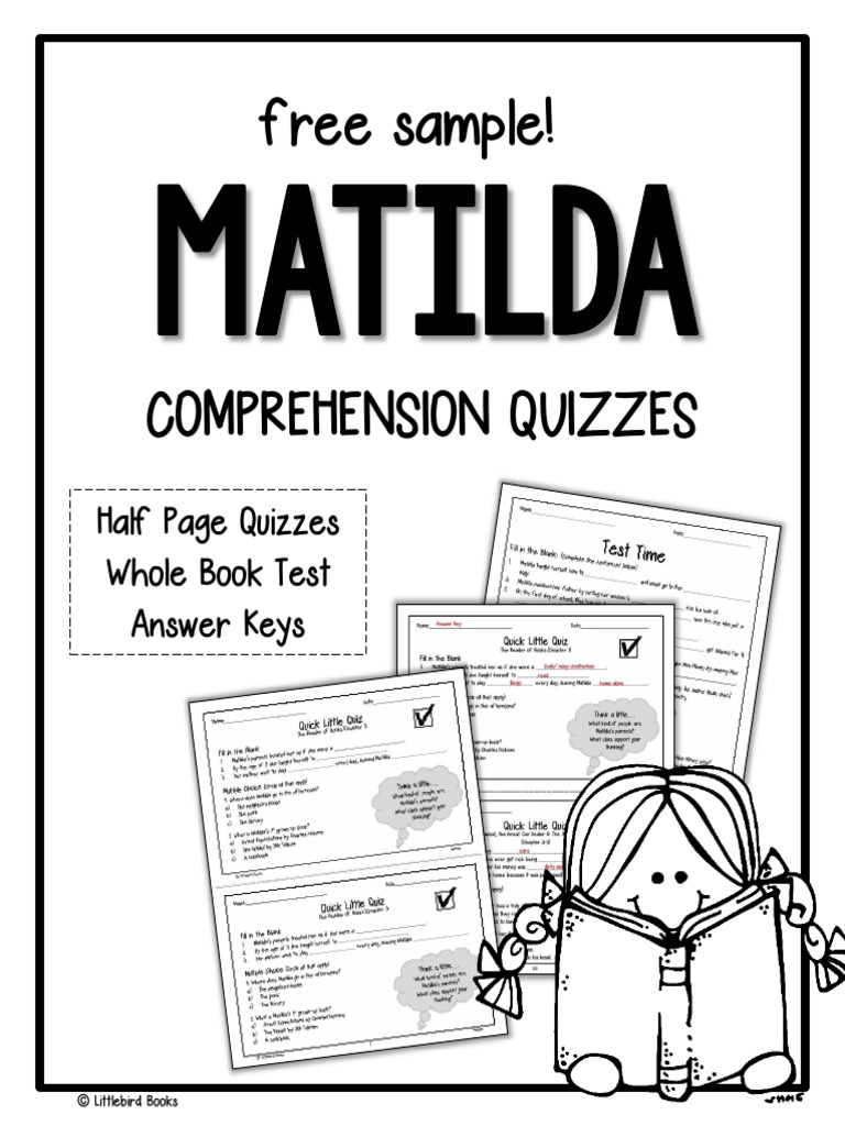 Free Sample!: Half Page Quizzes Whole Book Test Answer Keys | PDF