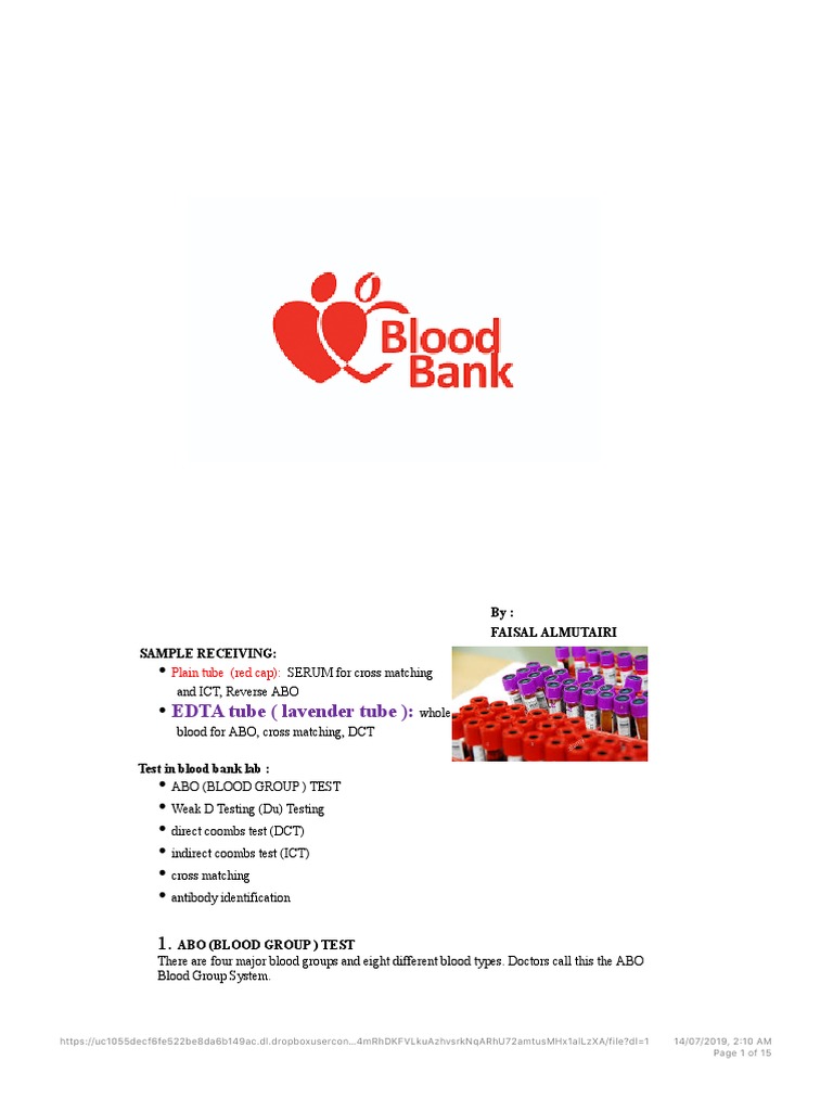Blood Bank Report | PDF | Blood Type | Diseases And Disorders