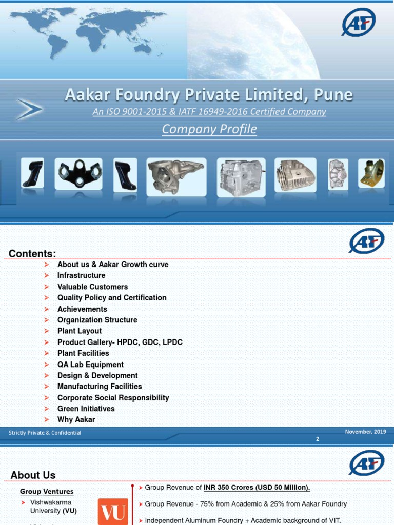 Aakar Foundry Private Limited, Pune: Company Profile | PDF | Foundry ...