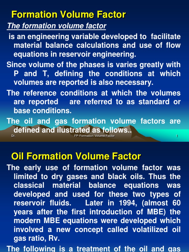 Formation Volume Factor Explained | PDF | Barrel (Unit) | Petroleum ...