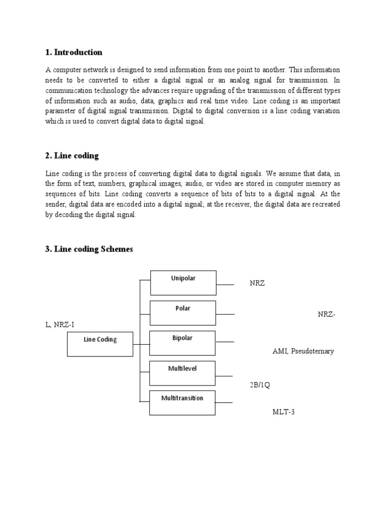 Line Coding | PDF | Electronics | Computer Data
