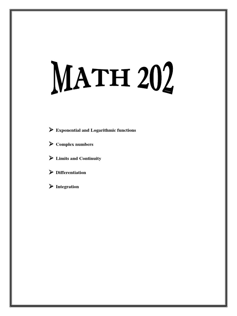 Math202 Outline | PDF | Exponential Function | Function (Mathematics)