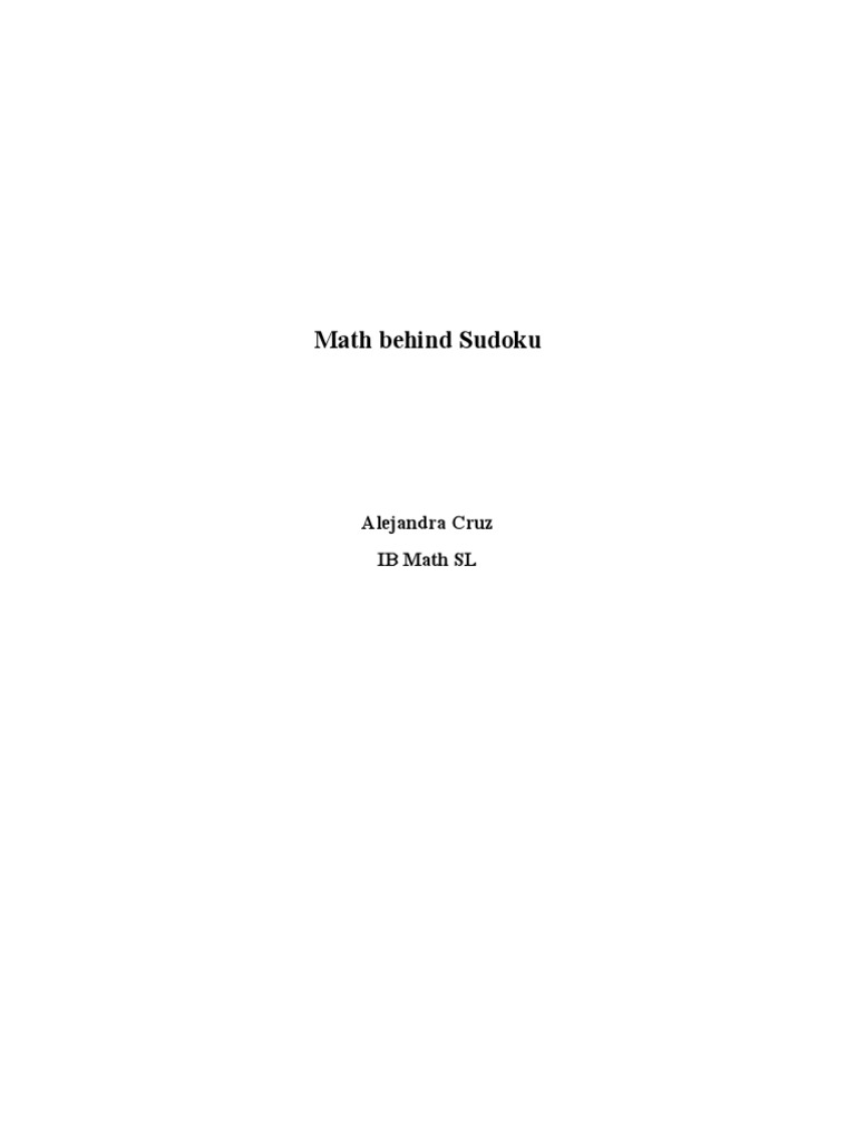 CruzAlejandra Math IA May2018 ROUGH DRAFT PDF | PDF | Mathematics | Numbers