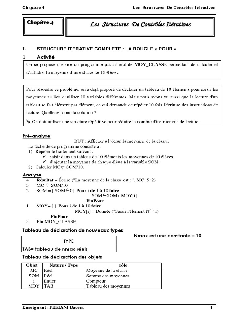 Chapitre 4 | PDF | Structure de contrôle | Programmation informatique