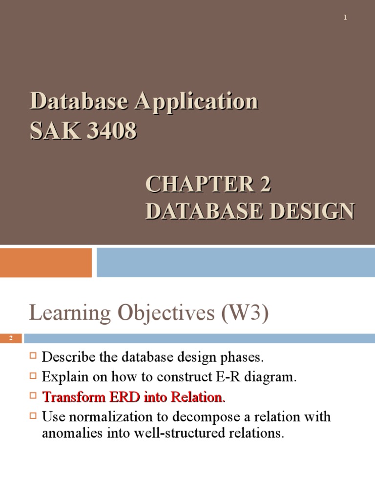 Chapter02-02 Database Design - Transforming ERD Into Relation | PDF | Software Engineering ...