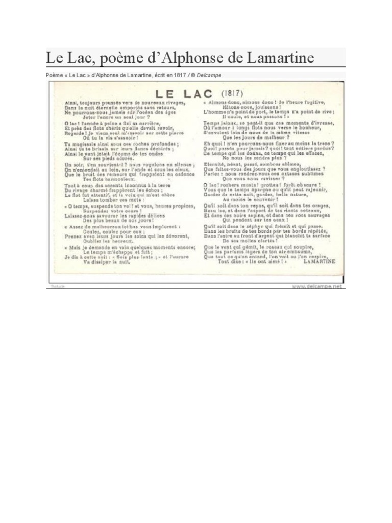 Le Lac Lamartine | PDF
