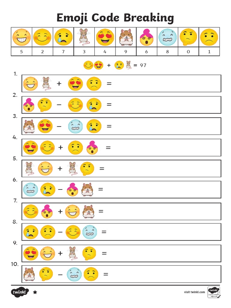 t2 M 17313 ks2 Emoji Code Breaking Activity Sheets English - Ver - 1 | PDF