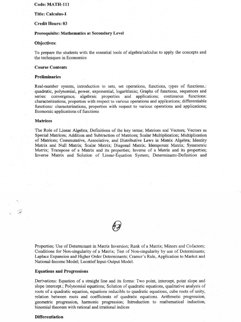 Math 111 | Download Free PDF | Matrix (Mathematics) | Derivative