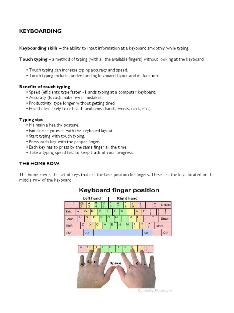 Comp 1 - Keyboarding | PDF | Computer Keyboard | Human–Computer Interaction