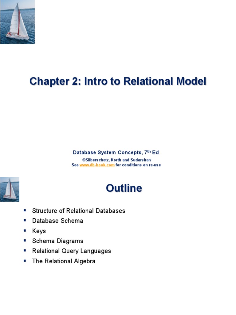 Chapter 2: Intro To Relational Model: Database System Concepts, 7 Ed ...