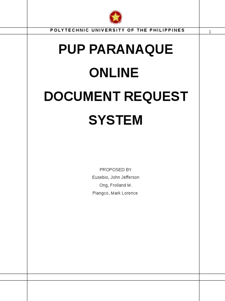 Pup Paranaque Online Document Request System: Polytechnic University of The Philippines | PDF ...