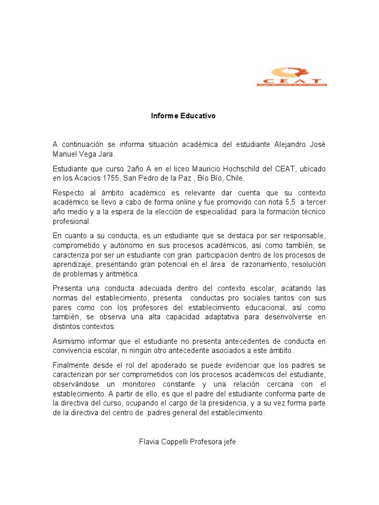 Informe Educativo | PDF