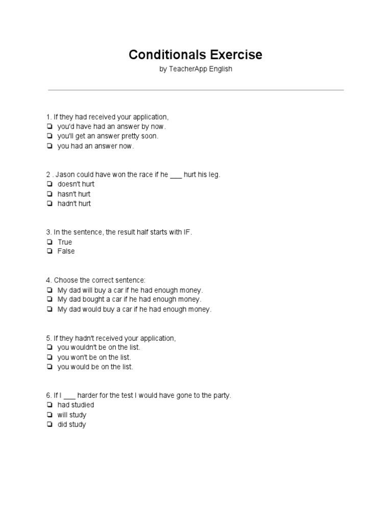 Conditionals 3 Pdf Self Improvement