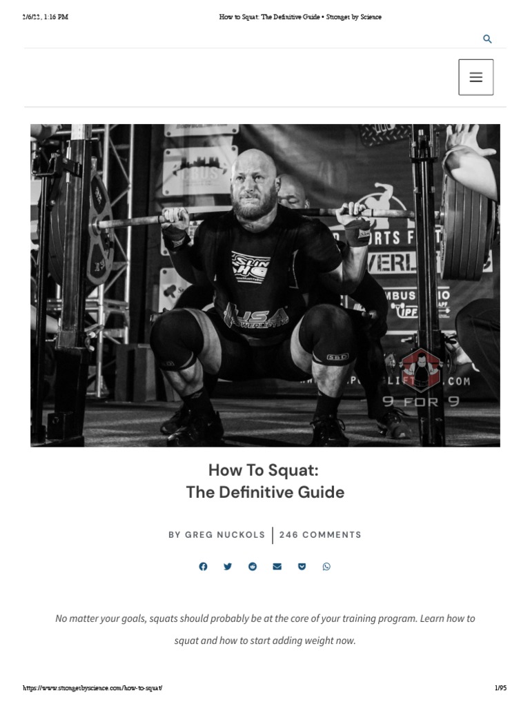 How To Squat The Definitive Guide Stronger By Science Pdf Vertebral Column Knee