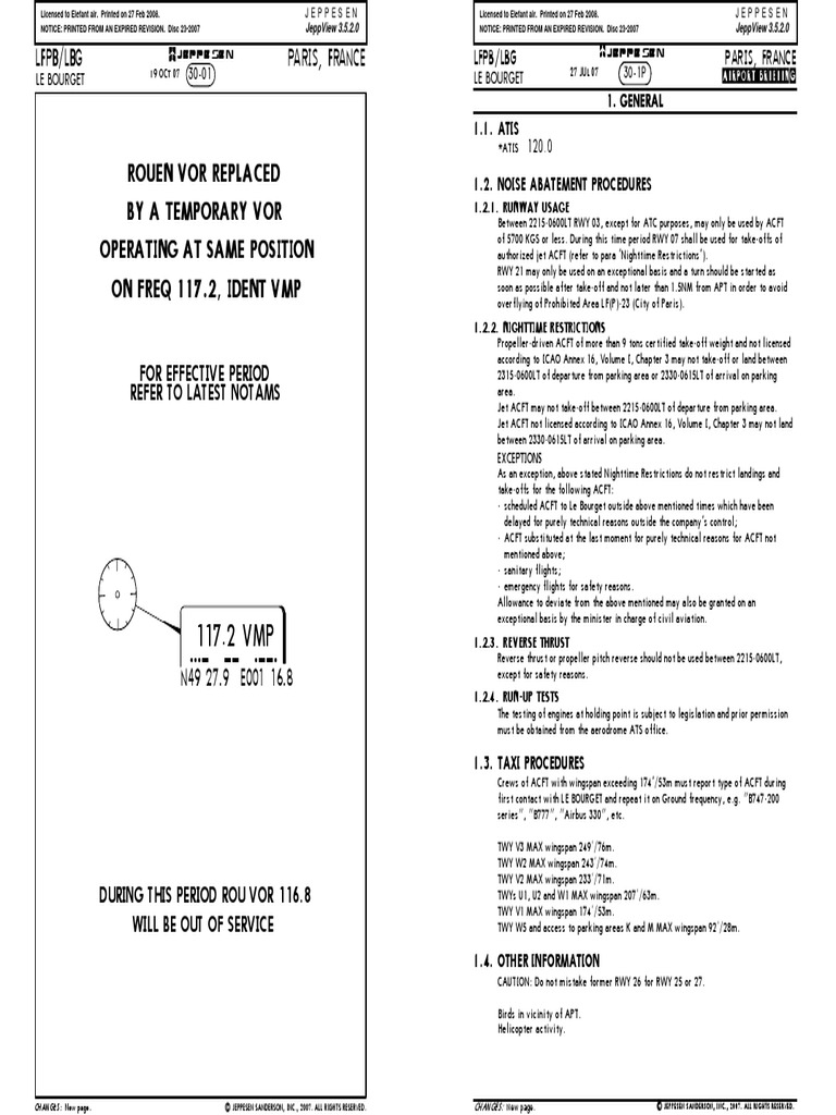 LFPB | PDF | Air Traffic Control | Instrument Flight Rules
