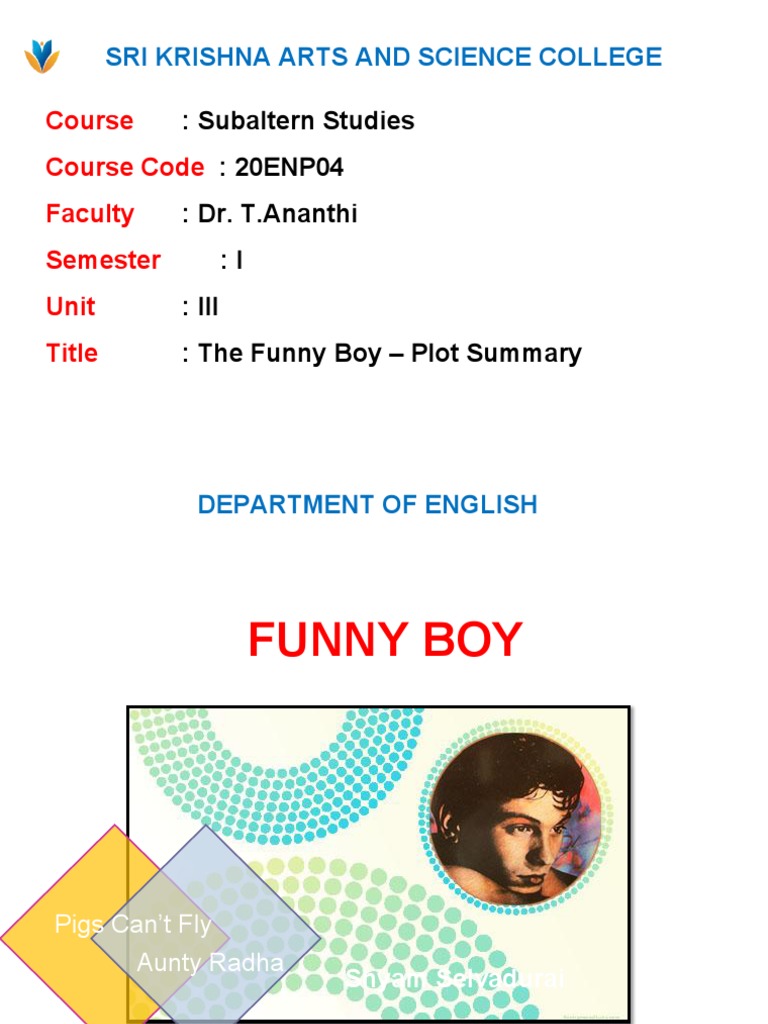 Lecture - 23 - 24 Funny Boy - Plot Summary | PDF