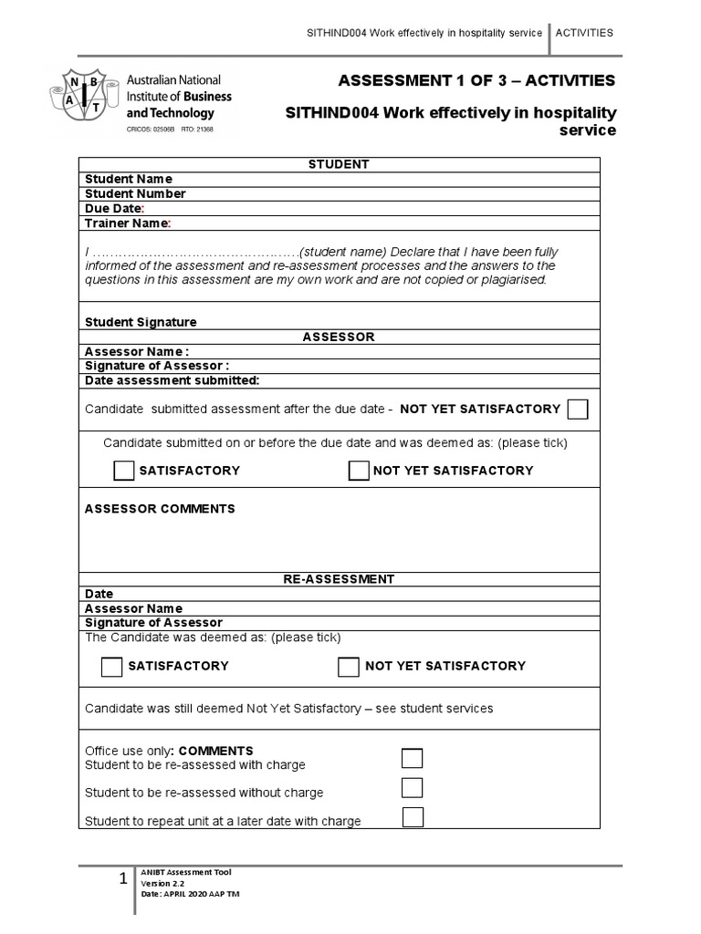 Bia Bia ASSESSMENT 1 | PDF | Communication