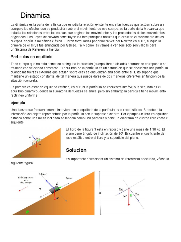 Dinámica y equilibrio en física | PDF | Fricción | Fuerza
