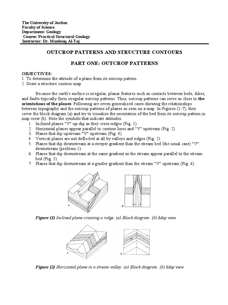 LAB 3 Outcrop Patters and Structure Contours | PDF | Contour Line | Geology