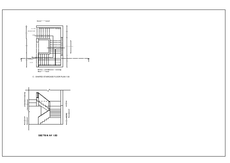 Section Aa' 1:50: C - Shaped Staircase Floor Plan 1:50 | PDF | Stairs ...