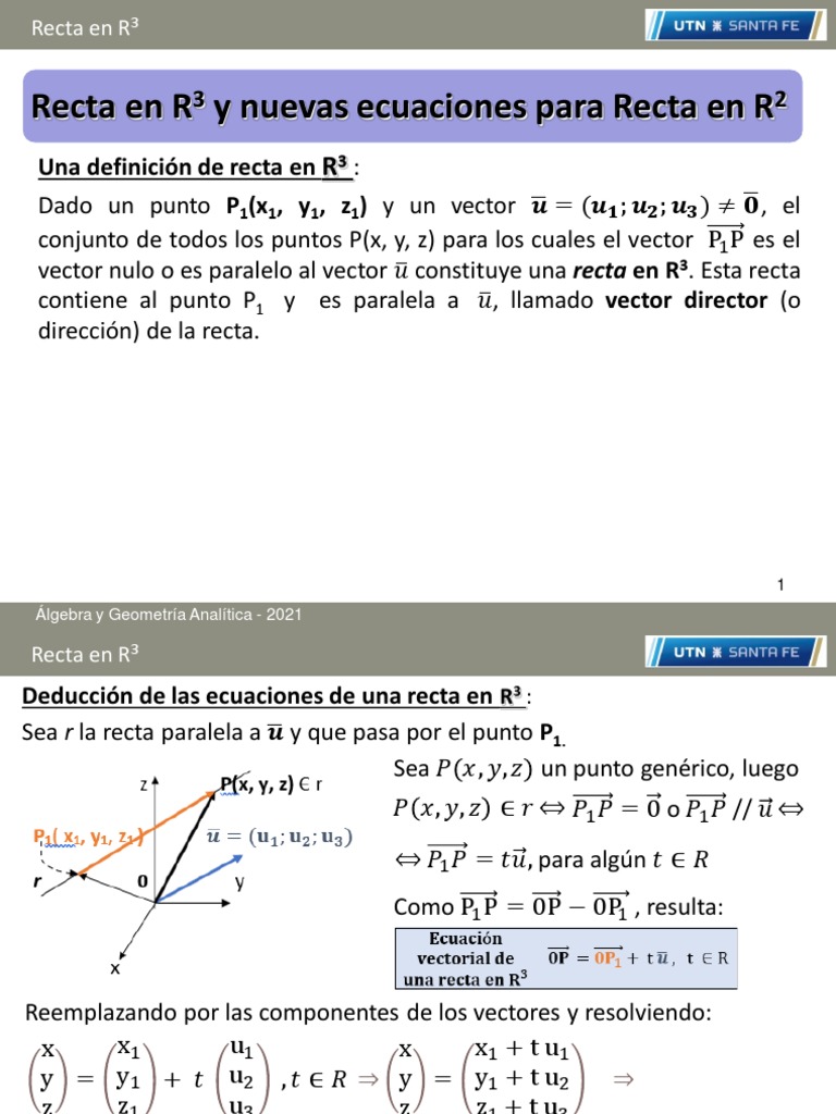 Ecuaciones de la Recta en R3 | PDF | Geometria plana) | Línea (geometría)