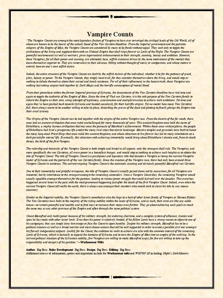 Vampire Counts Ratter Version | PDF | Vampires | Wound