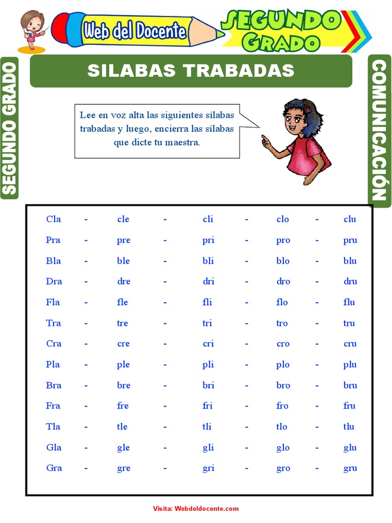 Las Sílabas Trabadas para Segundo Grado de Primaria | PDF | Insectos