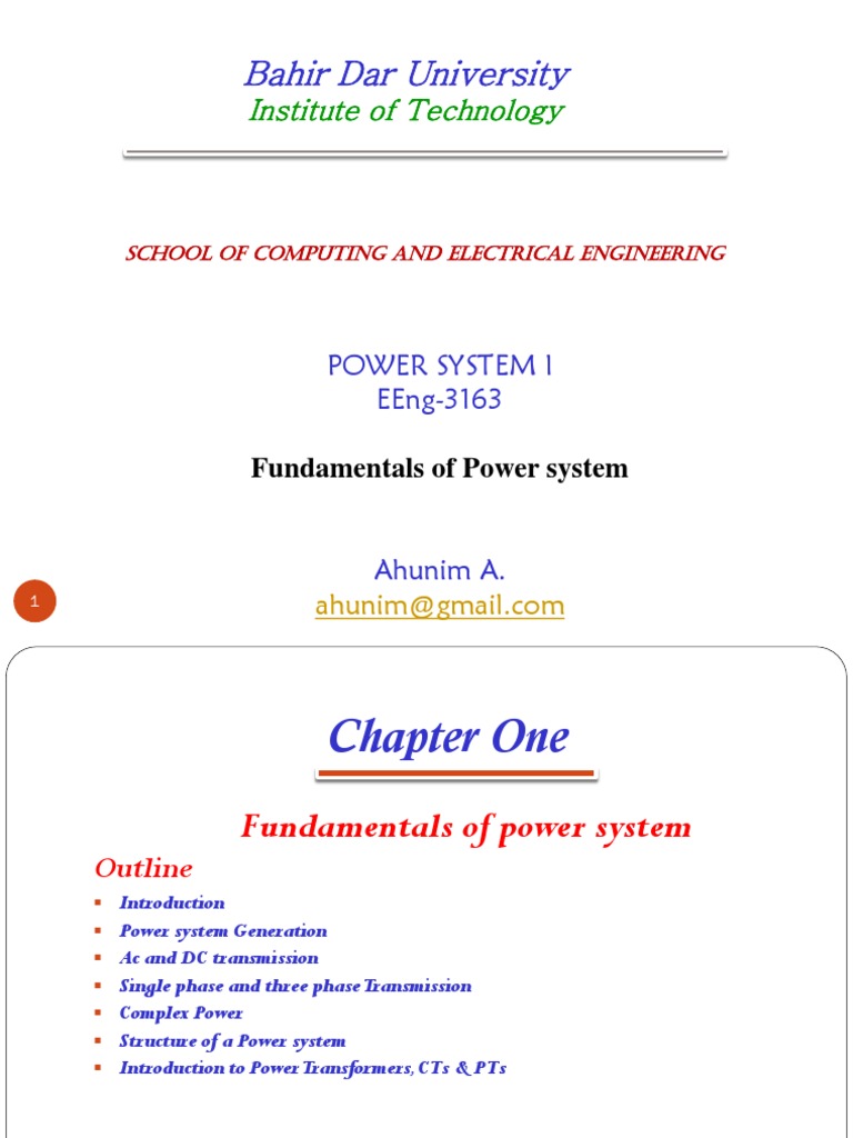 Chapter 1 (Fundametals of Power System) | PDF | Electric Power Transmission | Electric Power ...