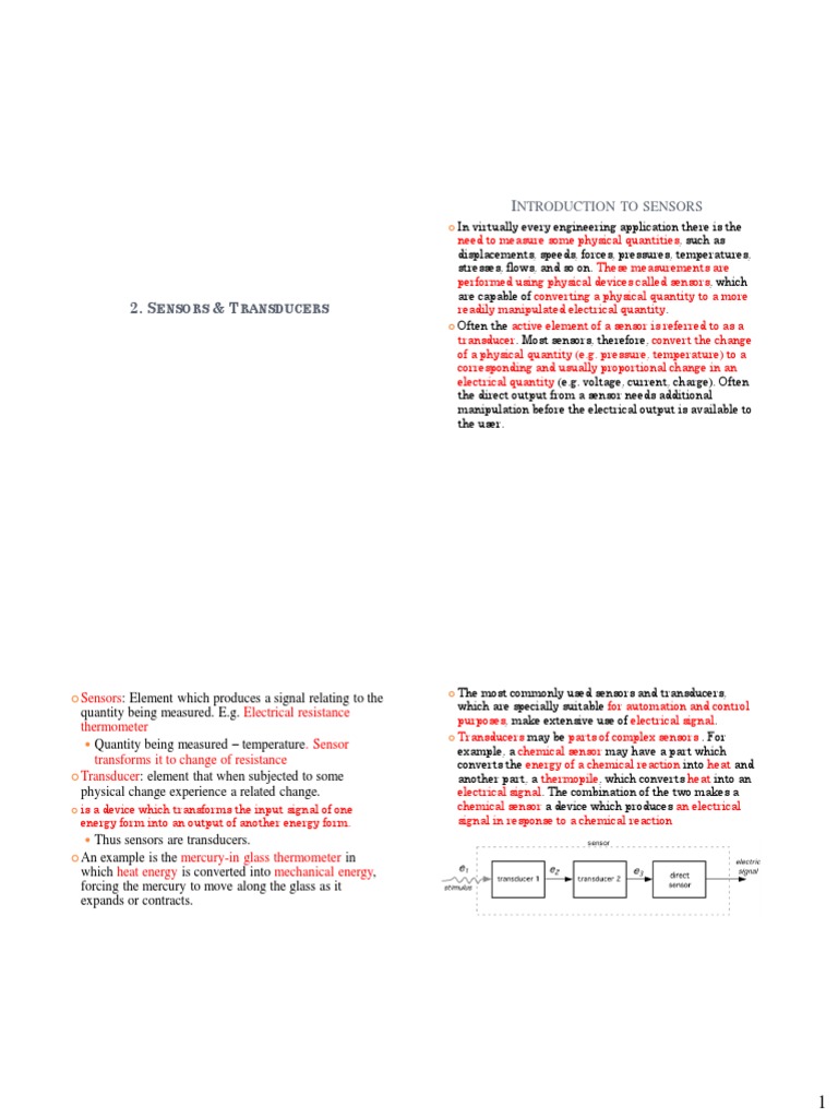Lecture 2 Sensors And Transducers Pdf Flow Measurement Electrical Resistance And Conductance