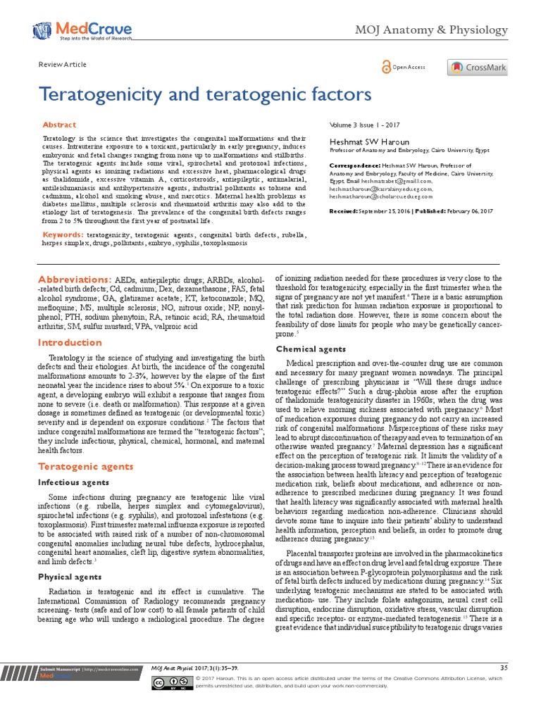 Teratogenicity and Teratogenic Factors | PDF | Pregnancy | Health Care