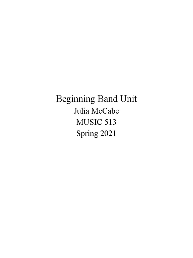Beginning Band Unit | PDF | Sound | Performing Arts