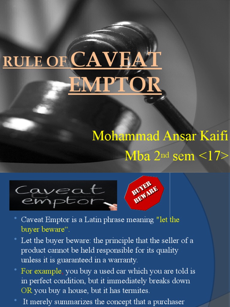 Caveat Emptor: Rule of | PDF | Justice | Crime & Violence