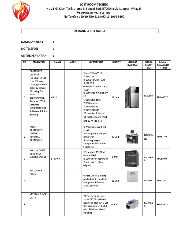 Borang Sebut Harga | PDF