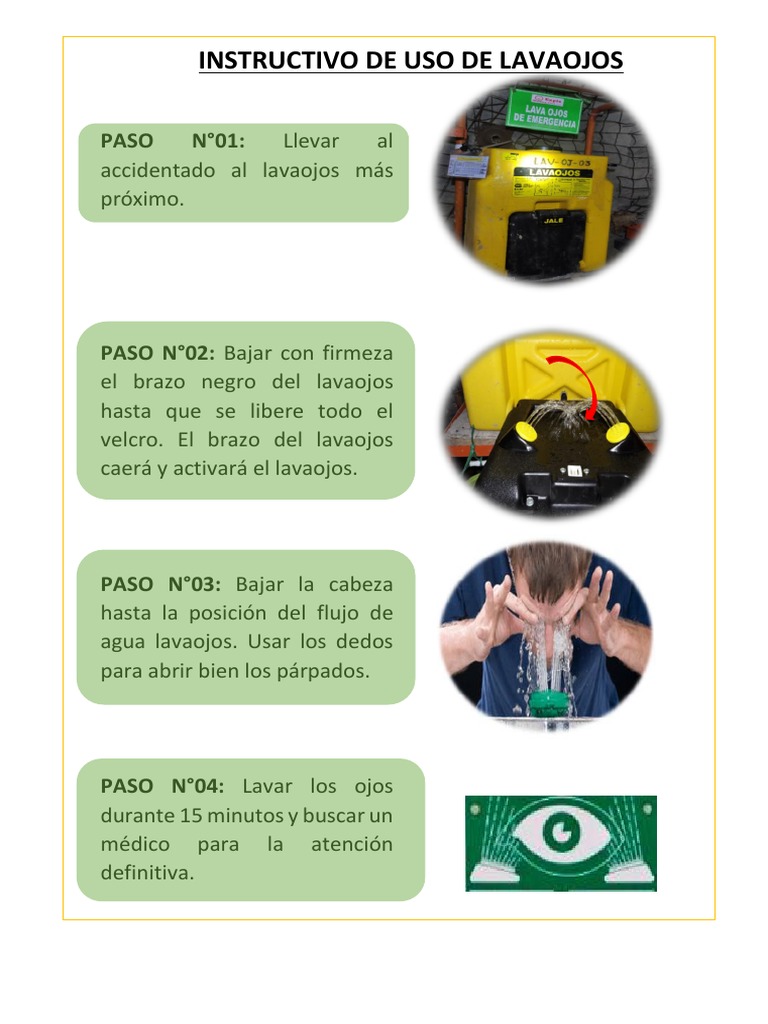 Instructivo de Uso de Lavaojos | PDF