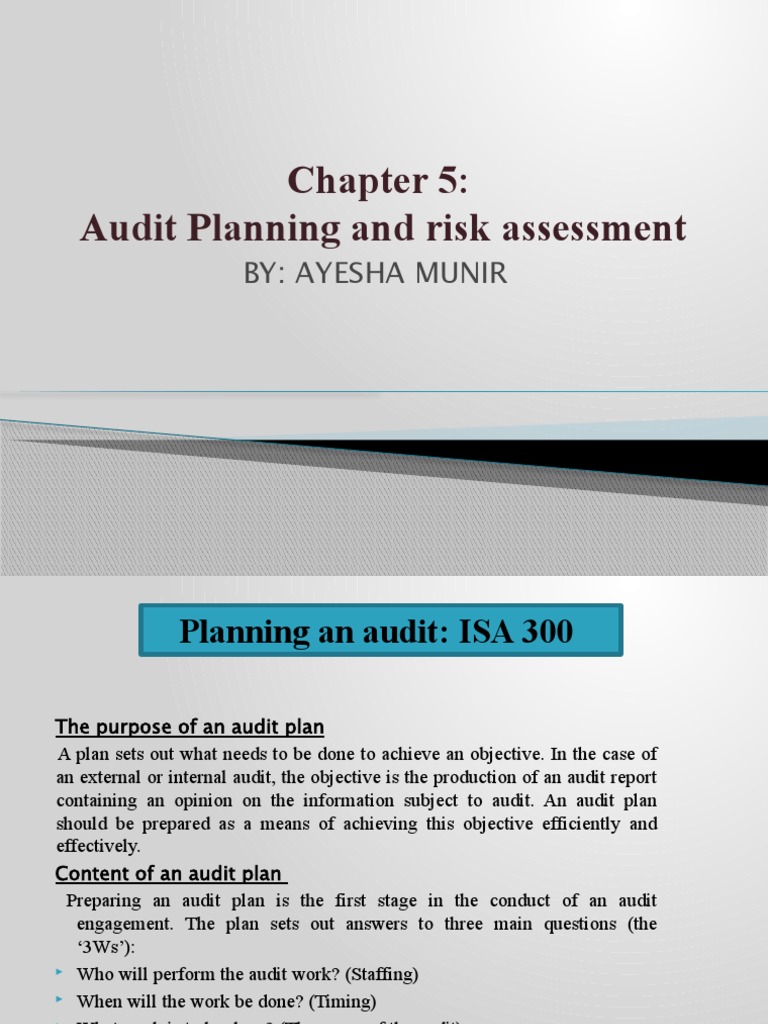 Chapter 5 Audit Planing and Risk Assessment-1 | PDF | Audit | Financial ...