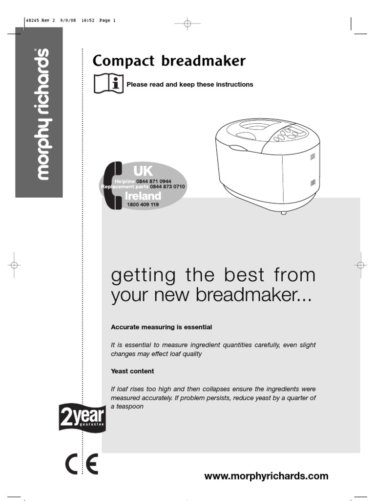 Morphy Richards Bread Maker 48248 | PDF | Flour | Breads