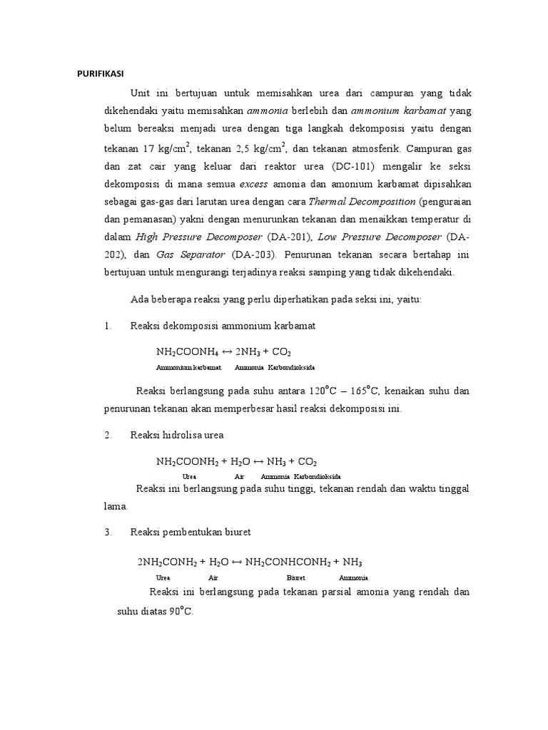 Purifikasi Urea | PDF