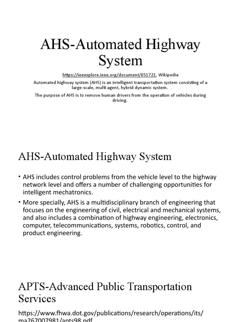 AHS-Automated Highway System | PDF | Geographic Information System ...