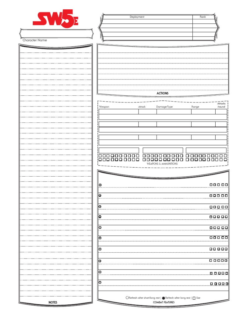 SW5e - Deployment Fillable | PDF