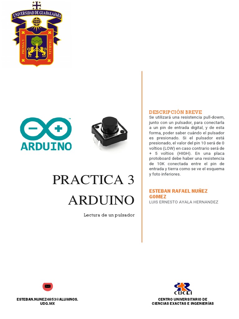 PRACTICA ARDUINO 3 - Esteban Rafael Nuñez Gomez | PDF | Resistencia ...