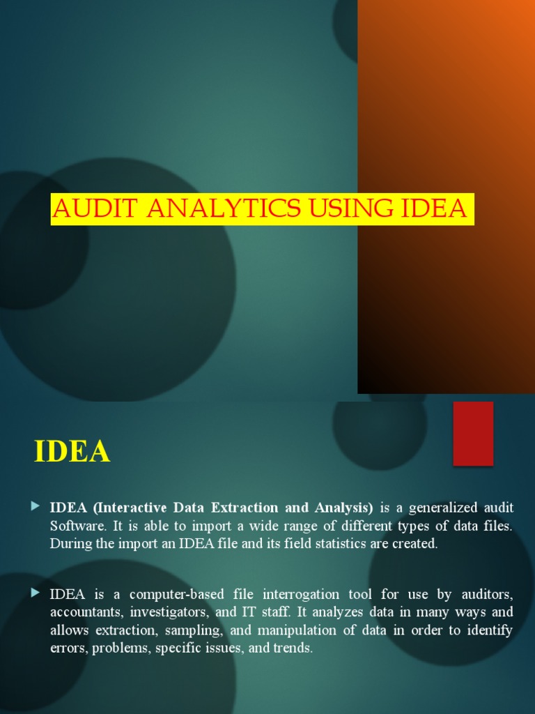 Auditing Analytics Using Idea | PDF | Audit | Data Analysis