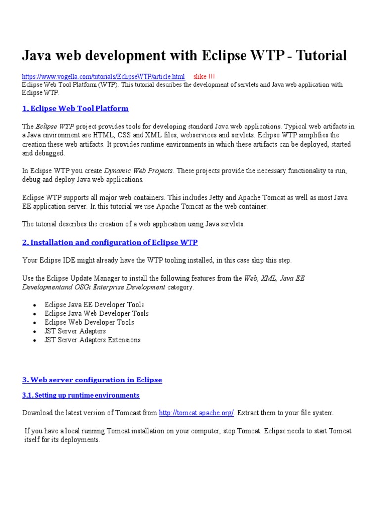 85-87 Java Web Development With Eclipse WTP | PDF | Eclipse (Software) | Java (Programming Language)