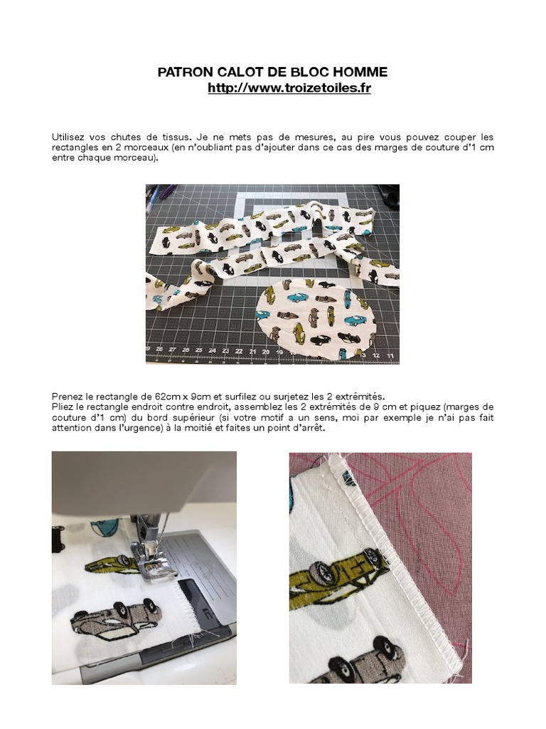 Patron Calot de Bloc Homme Gratuit | PDF | Maison et jardin | Mode de vie