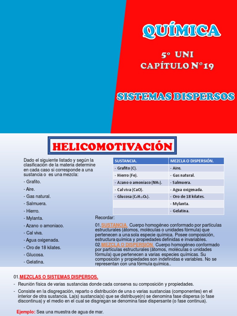 Sistemas Dispersos Uni Tomo 5 | PDF | Coloide | Mezcla