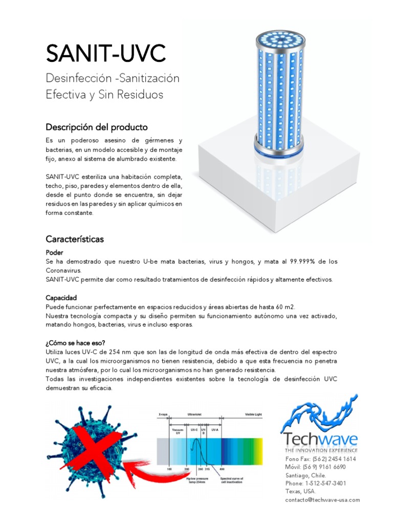 Datasheet Sanit-UVC | PDF | Ultravioleta | Las bacterias